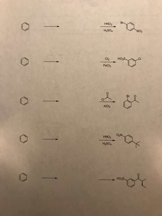 Solved so H2SO4 NO2 C2 HO FeCl Br O Cl AICh O2N HNO2 H2SO4 | Chegg.com