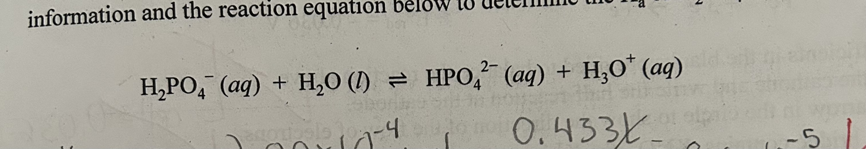 Solved A phosphate buffer, commonly used in biology | Chegg.com