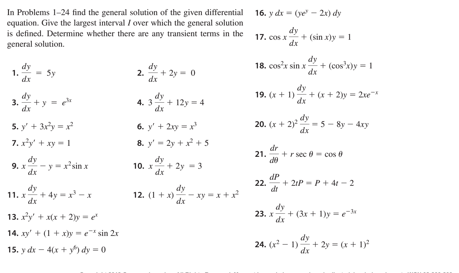 Solved In Problems 1-24 ﻿find the general solution of the | Chegg.com