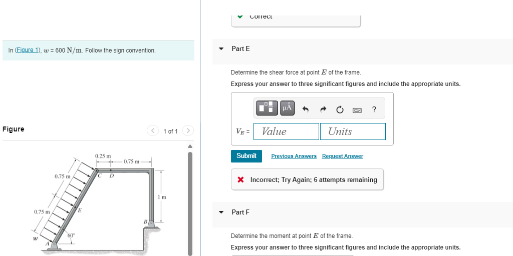 Solved In (Figure 1), w=600Nm. ﻿Follow the sign | Chegg.com