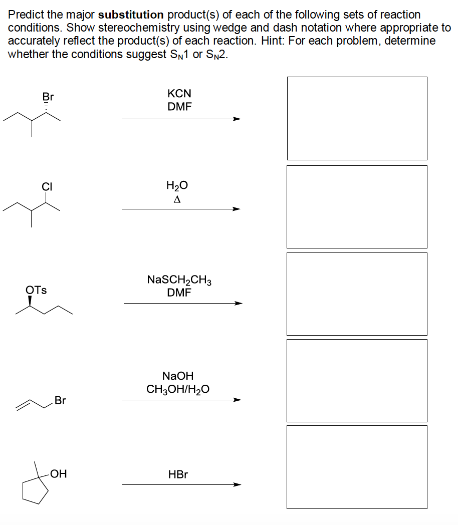 Solved Predict the major substitution product(s) of each of | Chegg.com