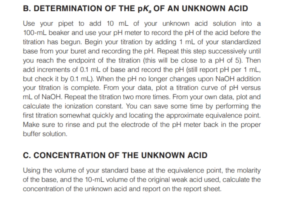 Solved Lab 8: determination of ka for a weak acid. I need | Chegg.com