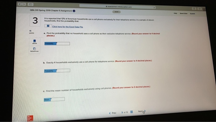 Solved QBA 201 Spring 2019 Chapter 6 Assignment . Given | Chegg.com