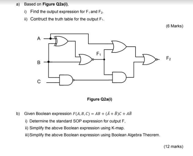 Solved a) Based on Figure Q2a(i), i) Find the output | Chegg.com
