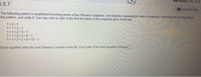 Solved HW Score: 0%, 0 of 5.5.7 Question Help The following | Chegg.com