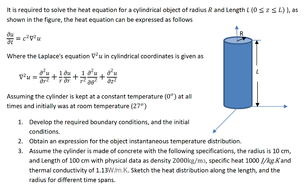 It is required to solve the heat equation for a | Chegg.com