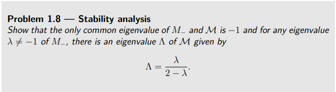Solved Problem 1.8 — Stability analysis Show that the only | Chegg.com