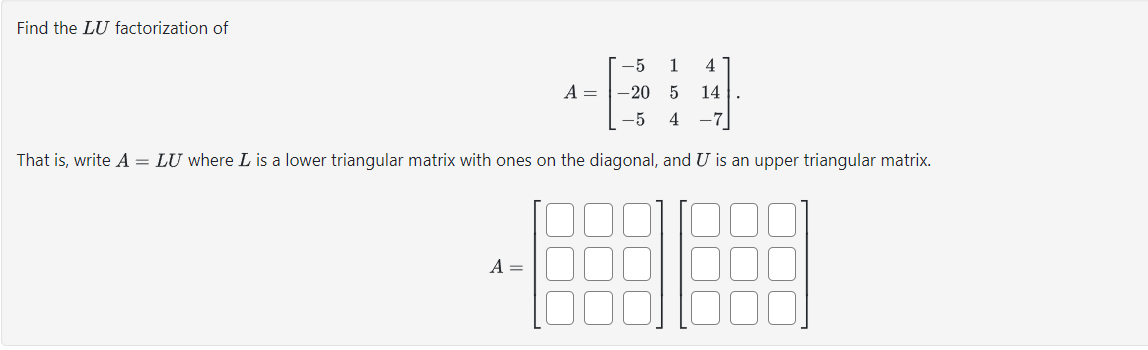 Solved Find the LU factorization | Chegg.com
