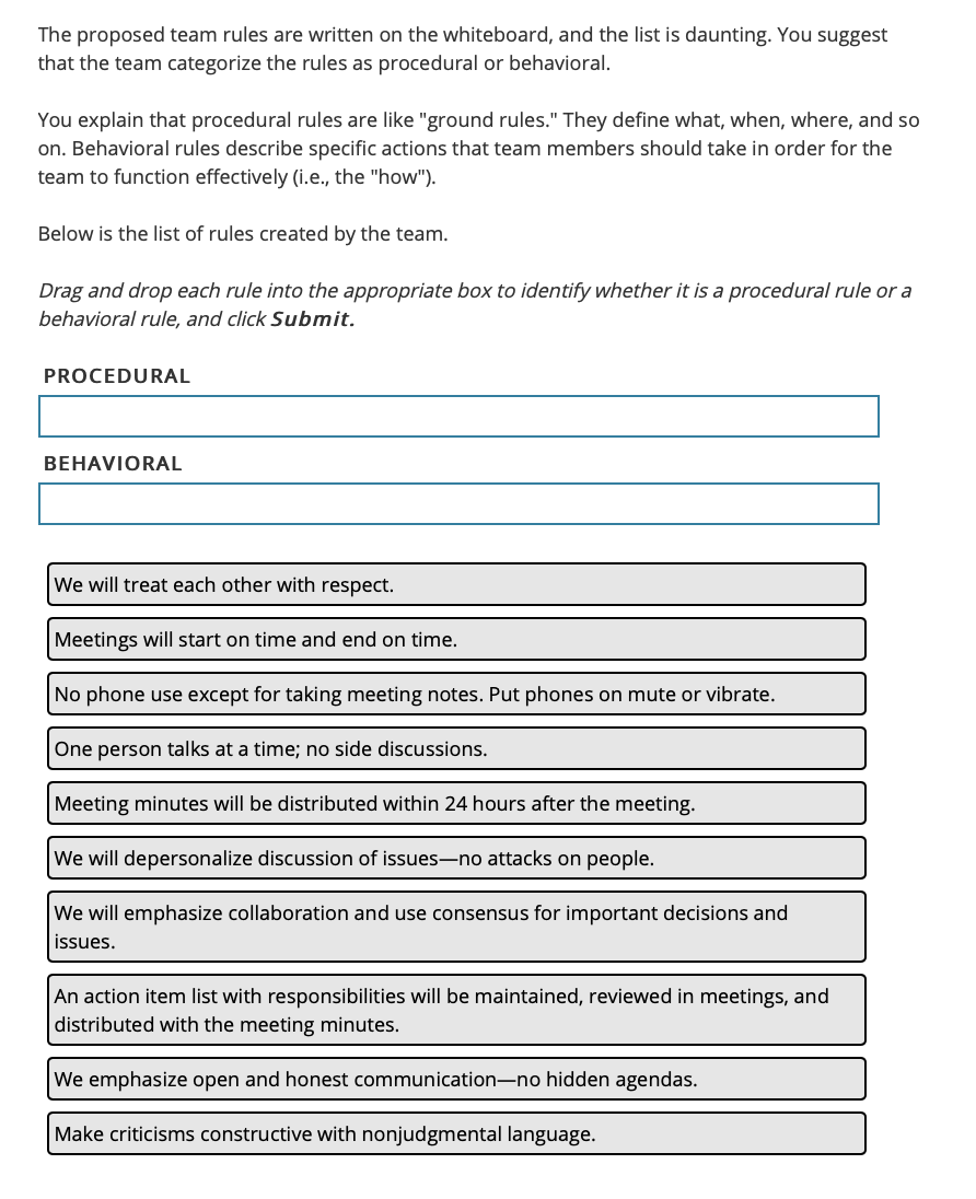Solved The proposed team rules are written on the | Chegg.com