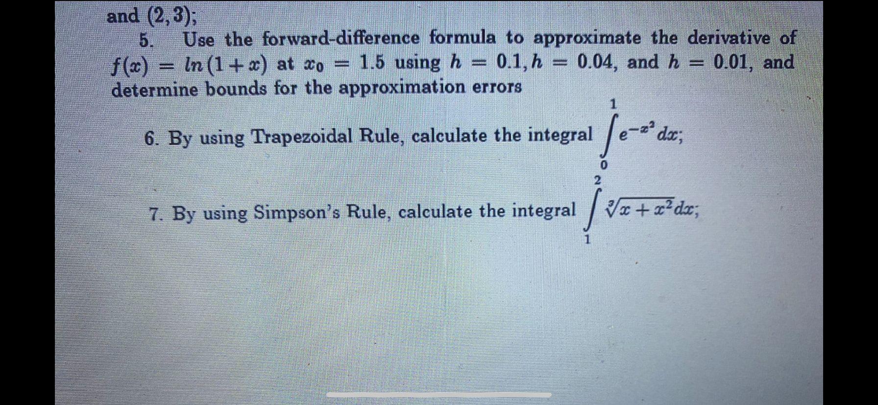 Solved and (2,3); Use the forward-difference formula to | Chegg.com