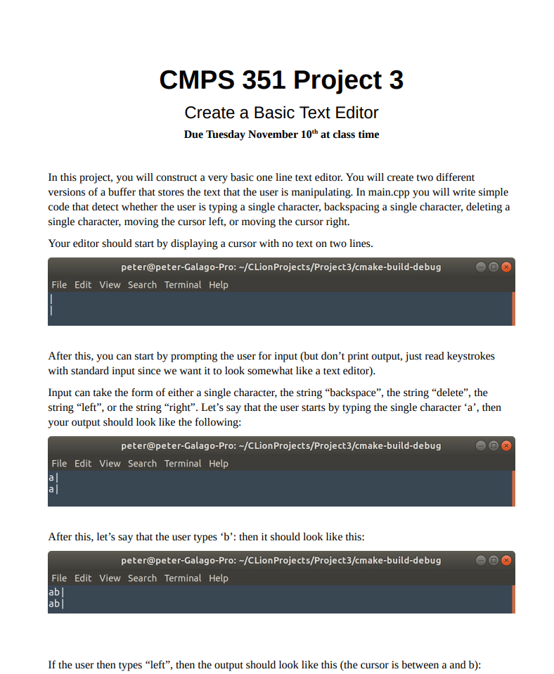 I have to create a text editor in C++ using a vector | Chegg.com