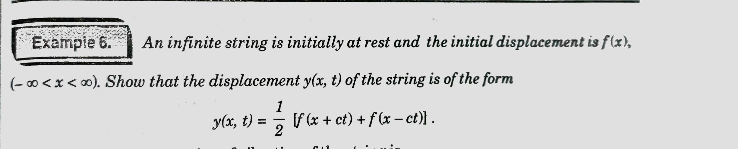 Solved Example 6. An infinite string is initially at rest | Chegg.com