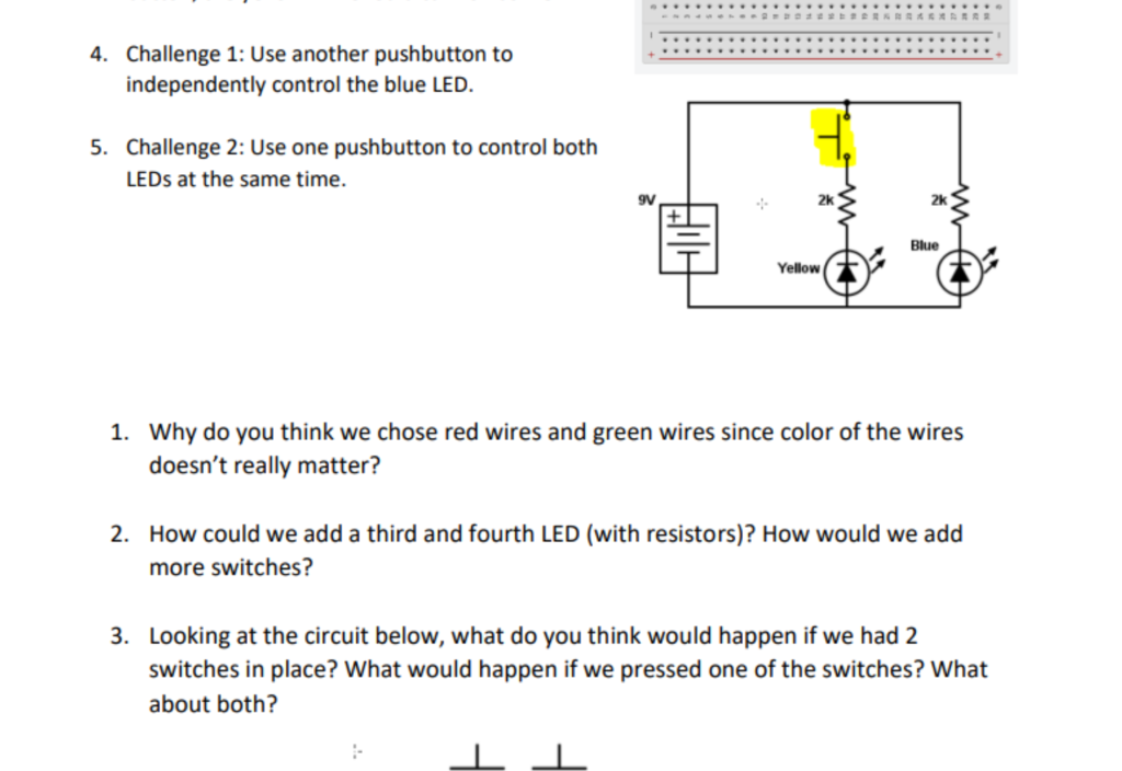 Solved 1. Basic Circuit to turn on 1 LED. We will use the | Chegg.com