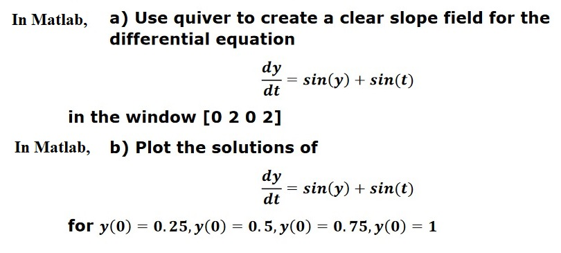 Solved In Matlab, a) Use quiver to create a clear slope | Chegg.com