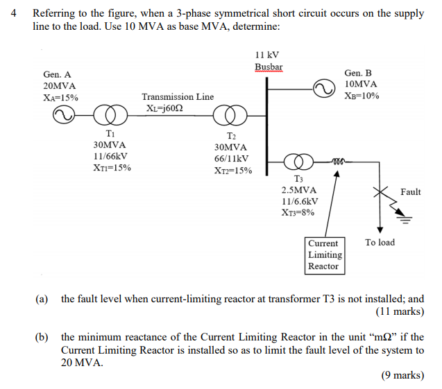 Solved 4 Referring to the figure, when a 3-phase symmetrical | Chegg.com