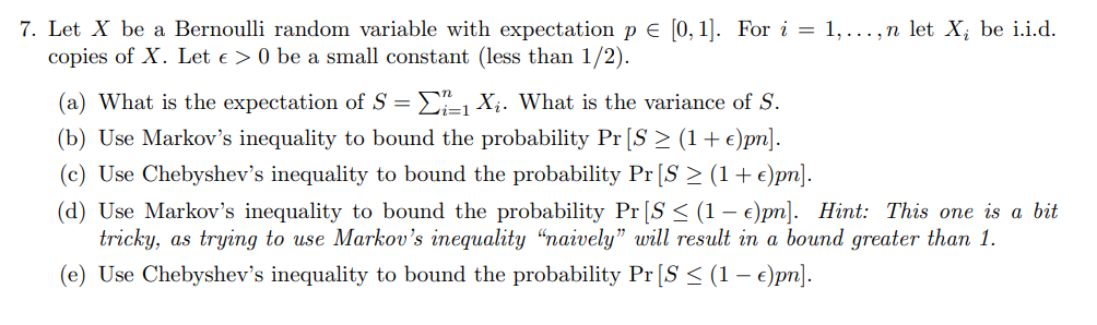 7. Let X be a Bernoulli random variable with | Chegg.com