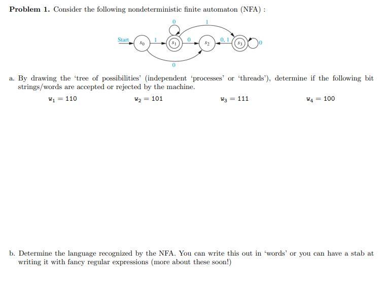 Solved Problem 1. Consider the following nondeterministic | Chegg.com