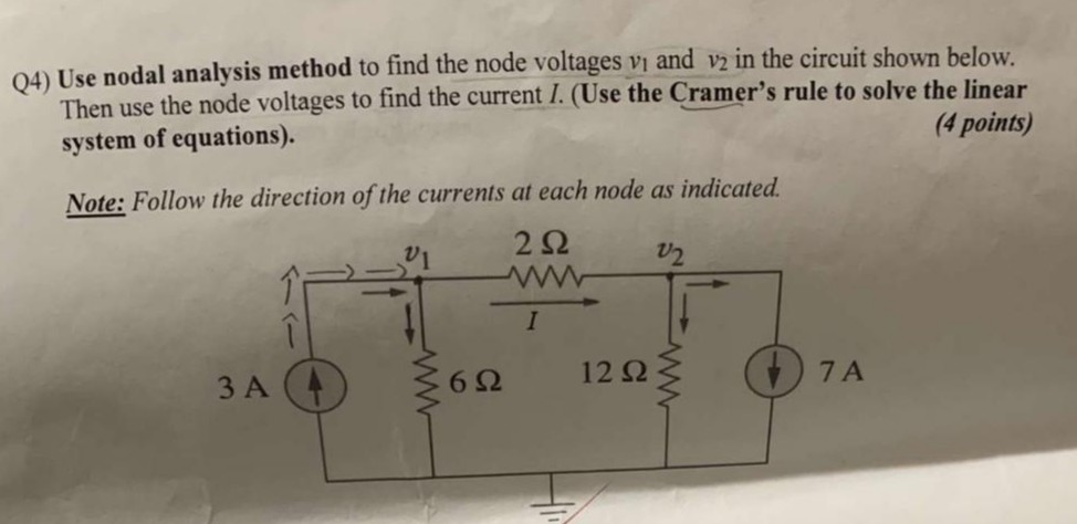 Solved 04) Use nodal analysis method to find the node | Chegg.com