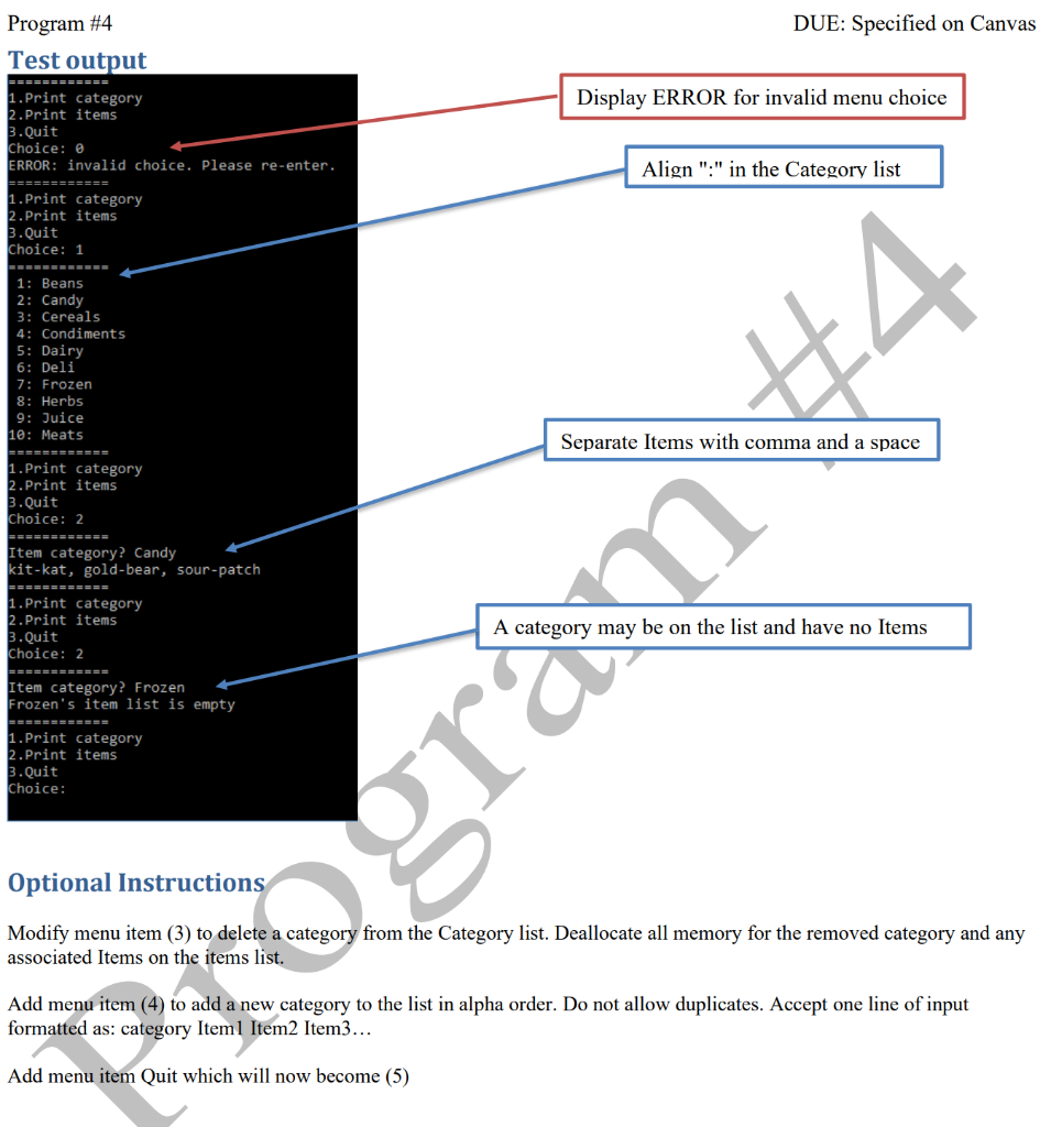 Program #4 DUE: Specified on Canvas Program Purpose | Chegg.com