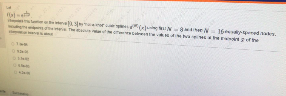 f(x)=e1+21. Interpolate this function on the interval | Chegg.com