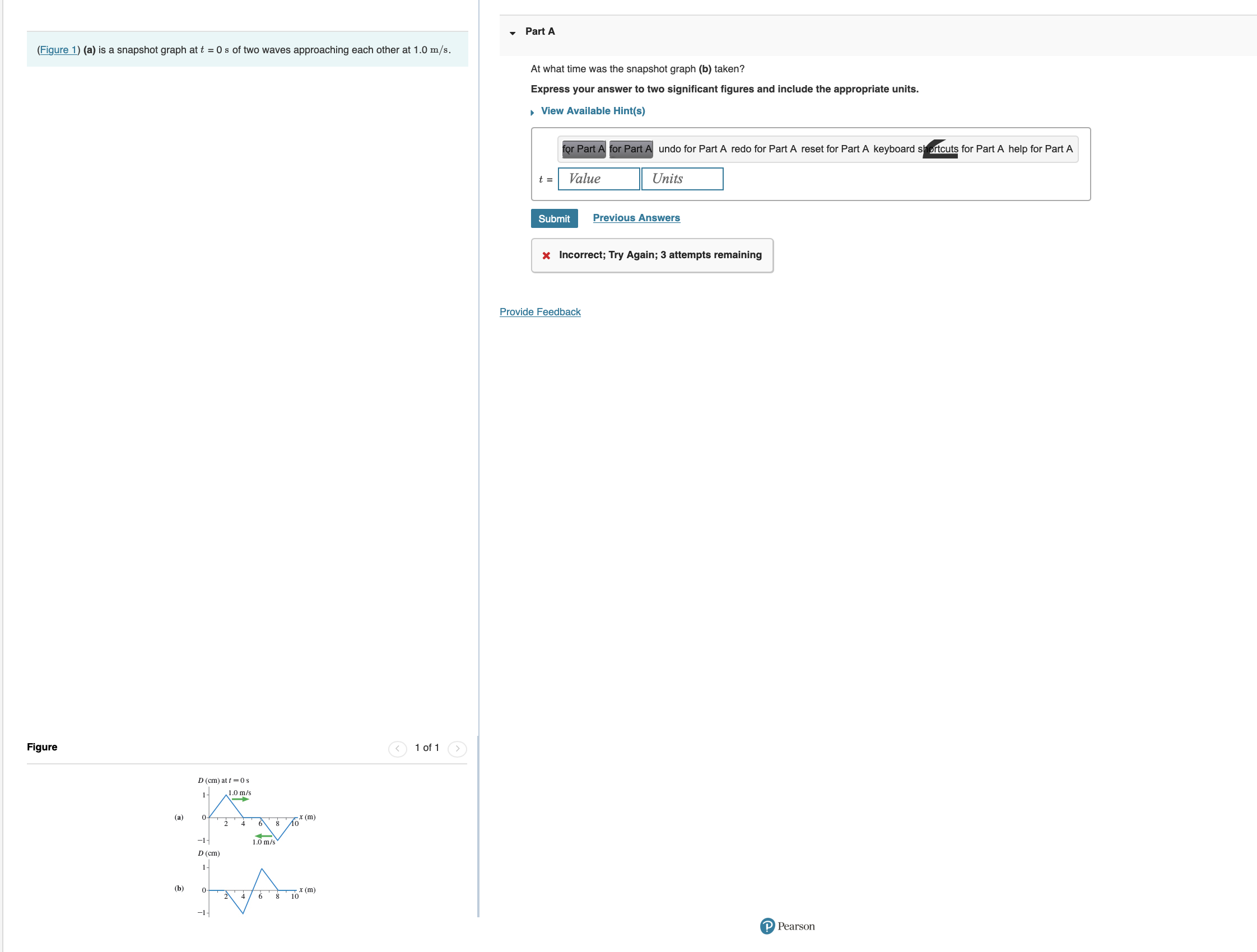 Solved (Figure 1) (a) is a snapshot graph at t=0 s of two | Chegg.com