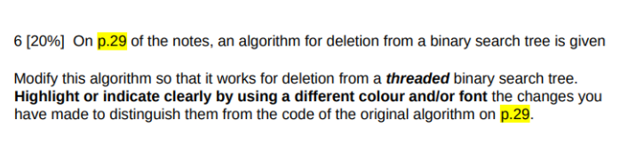 Solved void DeleteNode (DataValue x, Treenode Root) A Root; | Chegg.com