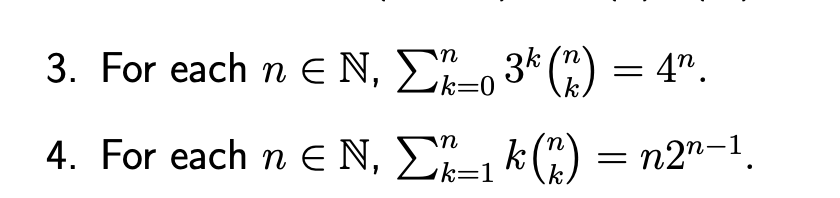 Solved Use the binomial theorem or a combinatorial argument | Chegg.com