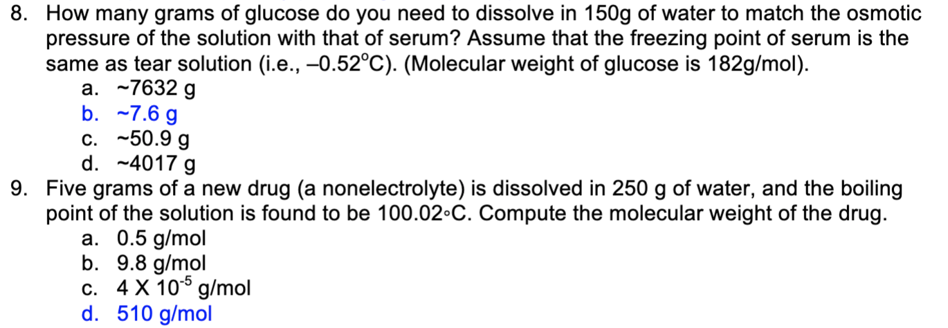 Solved 8. How many grams of glucose do you need to dissolve | Chegg.com