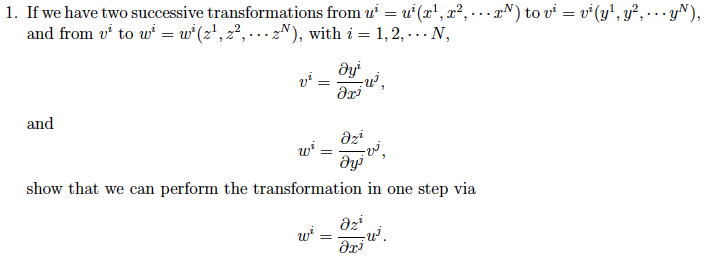 Solved 1. If we have two successive transformations from | Chegg.com