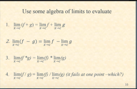 Solved Use some algebra of limits to evaluate 1. lim(f+ g) = | Chegg.com