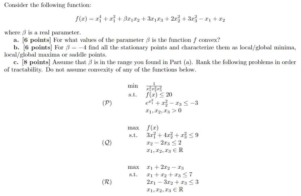 Solved Consider the following function where β is a real | Chegg.com