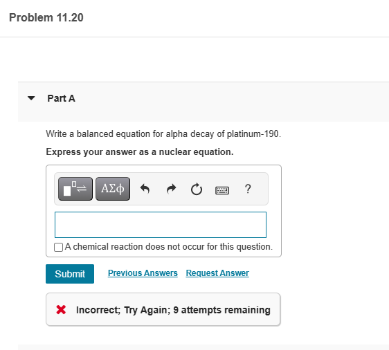 Solved Write a balanced equation for alpha decay of | Chegg.com