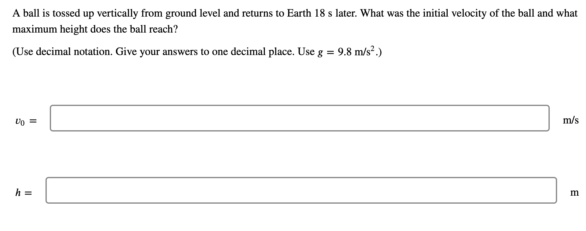 Solved A ball is tossed up vertically from ground level and | Chegg.com