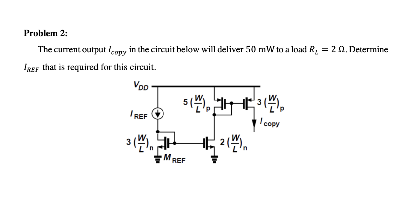 Solved The current output Icopy in the circuit below will | Chegg.com
