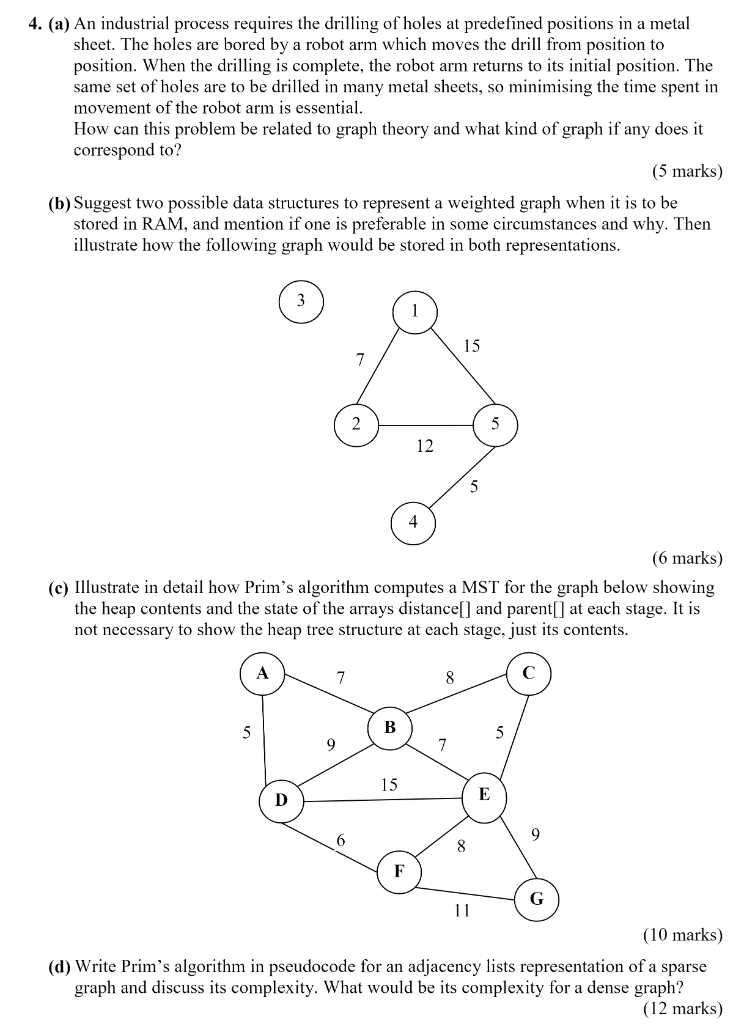Solved 4. (a) An industrial process requires the drilling of | Chegg.com