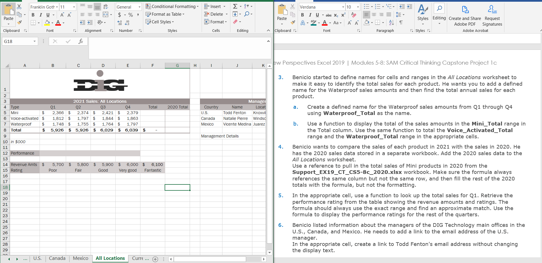 Solved 3. Benicio started to define names for cells and | Chegg.com