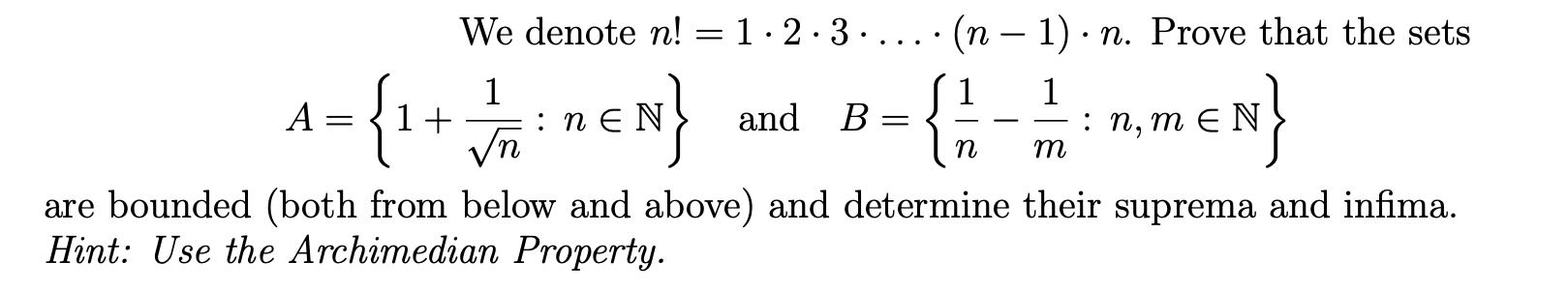 Solved We denote n! = 1·2·3.....(n − 1). n. Prove that the | Chegg.com