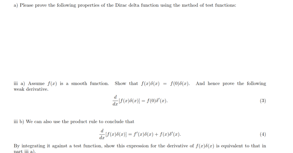Solved a) Please prove the following properties of the Dirac | Chegg.com