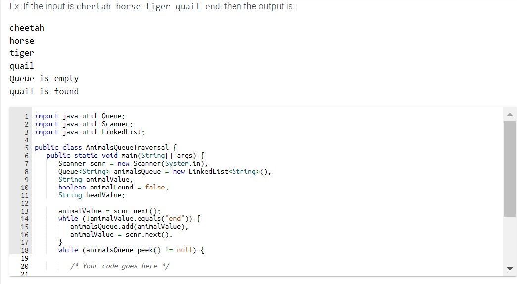 Solved Variable animalsQueue is a Queue of type String. | Chegg.com
