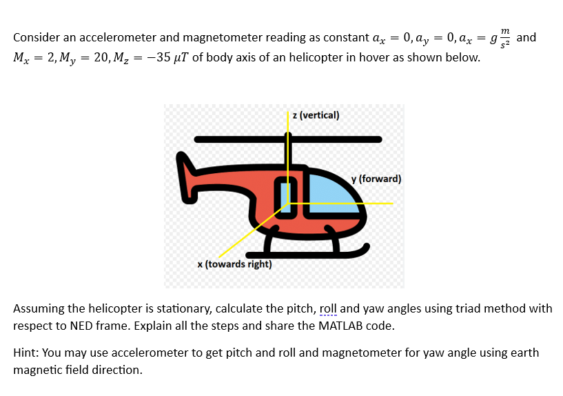 Solved Consider an accelerometer and magnetometer reading as | Chegg.com