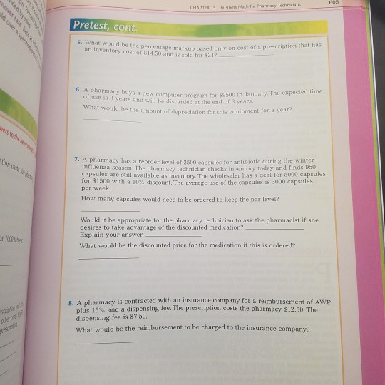 Solved CHAPTER 15 Business Math for Pharmacy Technicians | Chegg.com