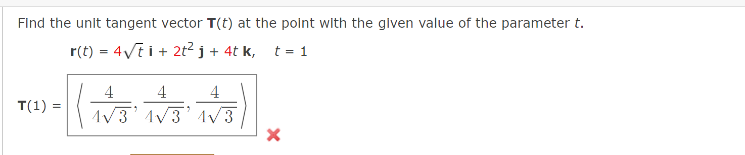 Solved Find the unit tangent vector T(t) at the point with | Chegg.com