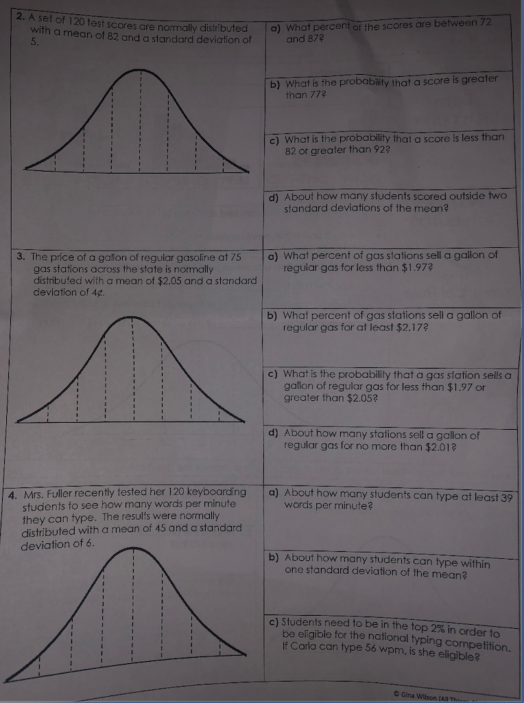 Solved 2 A Set Of 120 Test Scores Are Normally Distributed
