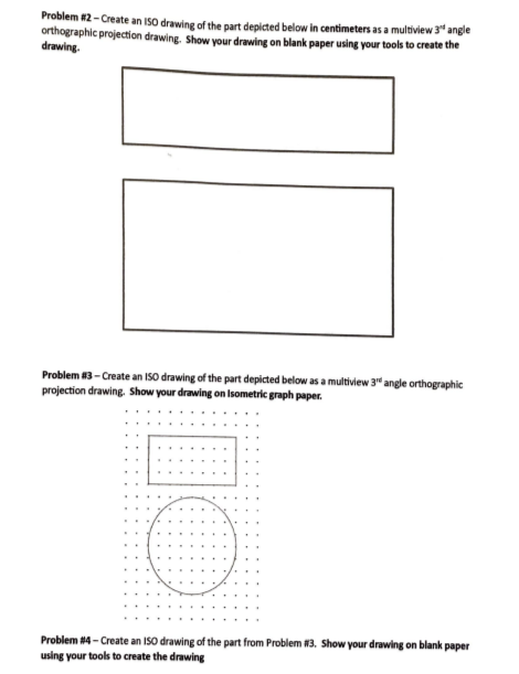 Problem #2 - ﻿Create an ISO drawing of the part | Chegg.com
