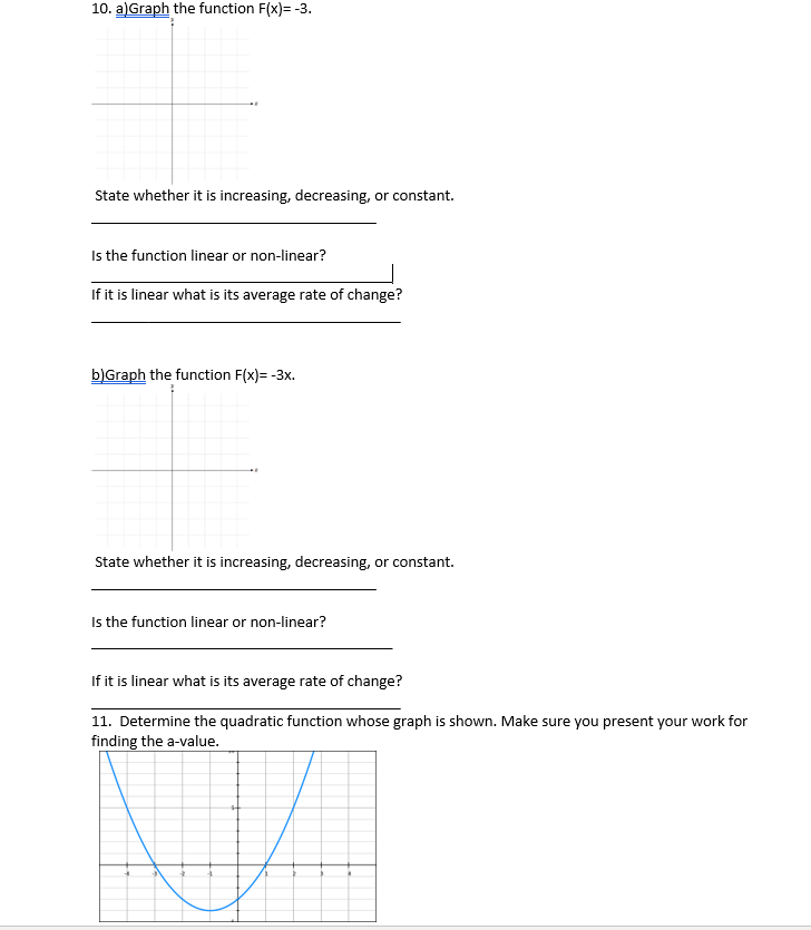 Solved 10. a)Graph the function F(x)--3. State whether it is | Chegg.com
