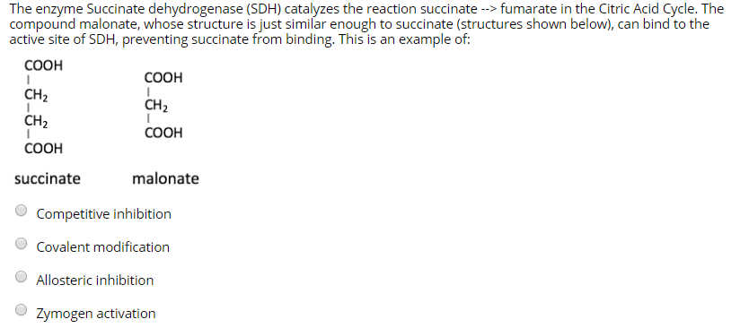 Solved The enzyme Succinate dehydrogenase (SDH) catalyzes | Chegg.com
