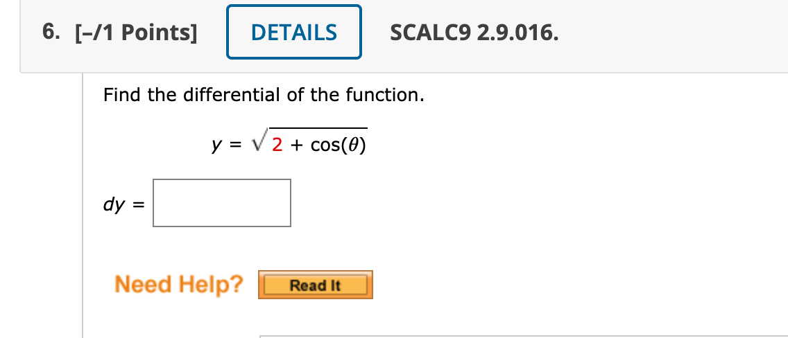 Solved 6. [-/1 Points] DETAILS SCALC9 2.9.016. Find the | Chegg.com