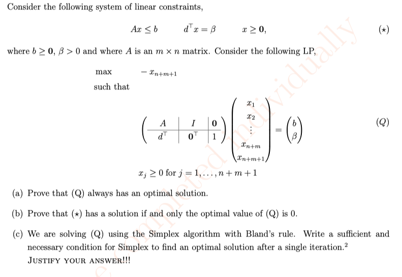 Consider the following system of linear constraints, | Chegg.com