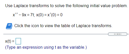 Solved Use Laplace transforms to solve the following initial | Chegg.com