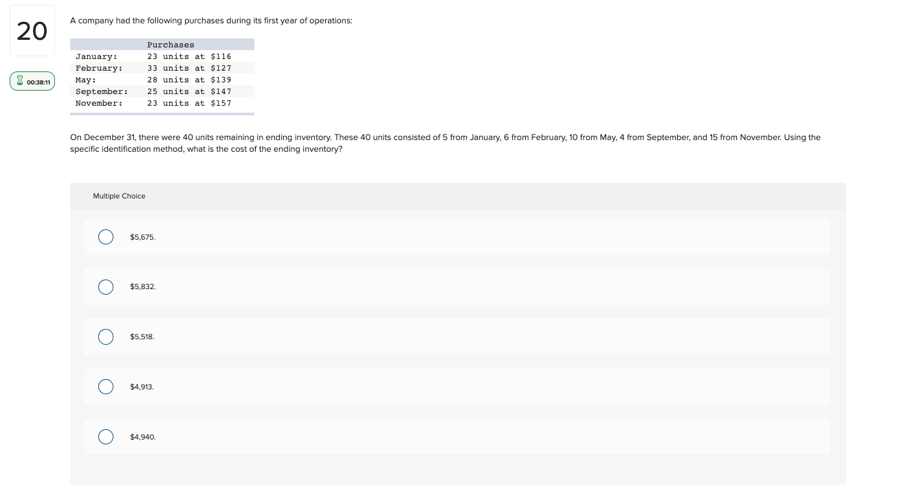 Solved A company had the following purchases during its | Chegg.com